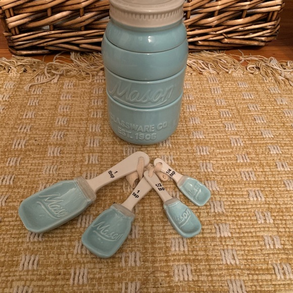 Mason | Dining | Mason Jar Measuring Cups Set Blue | Poshmark